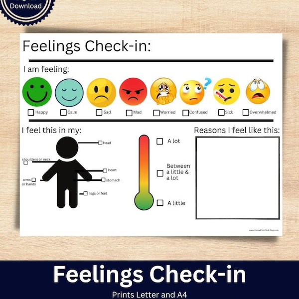 Mental Health Check in Worksheet - Etsy