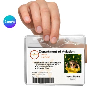 Airline Pilot License Template, Airplane Birthday Party Decorations and ...
