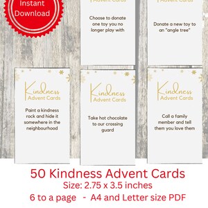 50 Kindness Advent Cards Instant Download, Advent Activities, Mindful ...