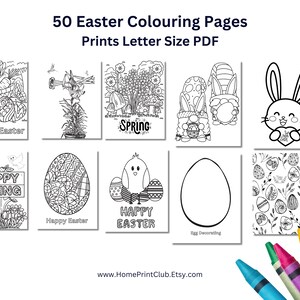 50 Easter Coloring Pages Instant Download, Easter Printable Party ...