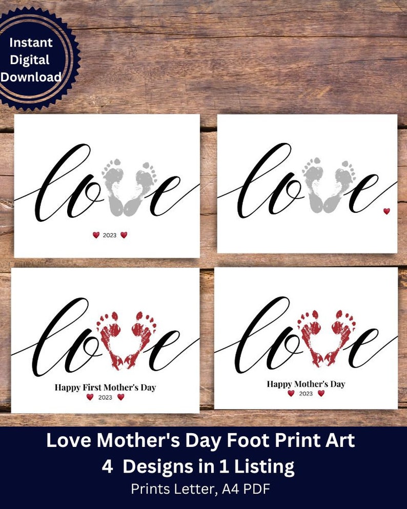 Mother's Day Footprint Printable Template, Mother's Day Activity, Kids ...