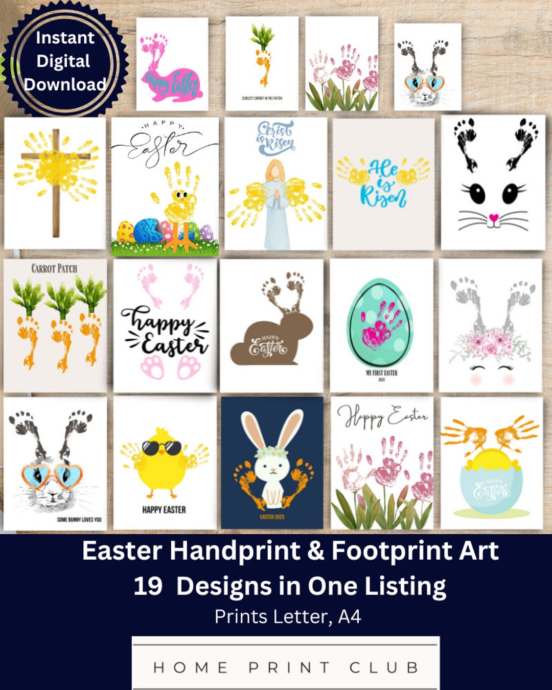 19 Easter Handprint and Footprint Art Templates, Printable Craft ...