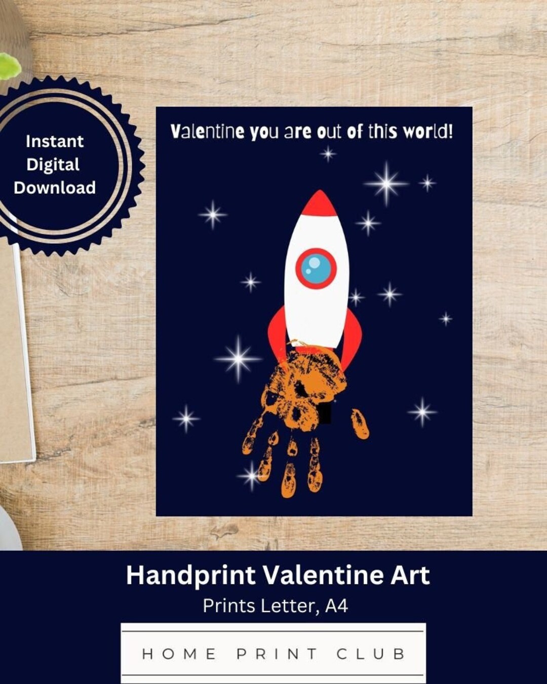 You Are Out of This World Handprint Valentine Art Template, Hand Print ...