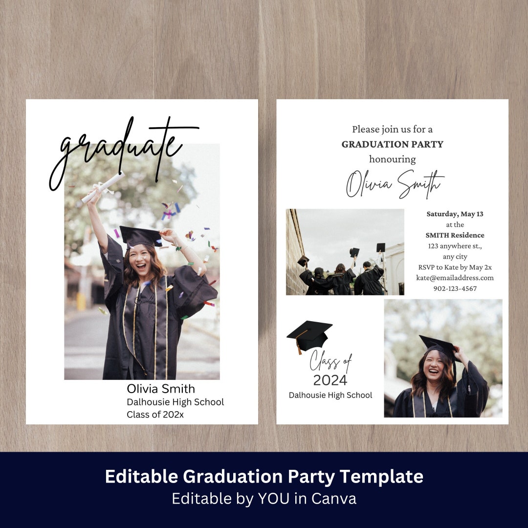 High School Senior Graduation Announcement Party Invitation Template ...