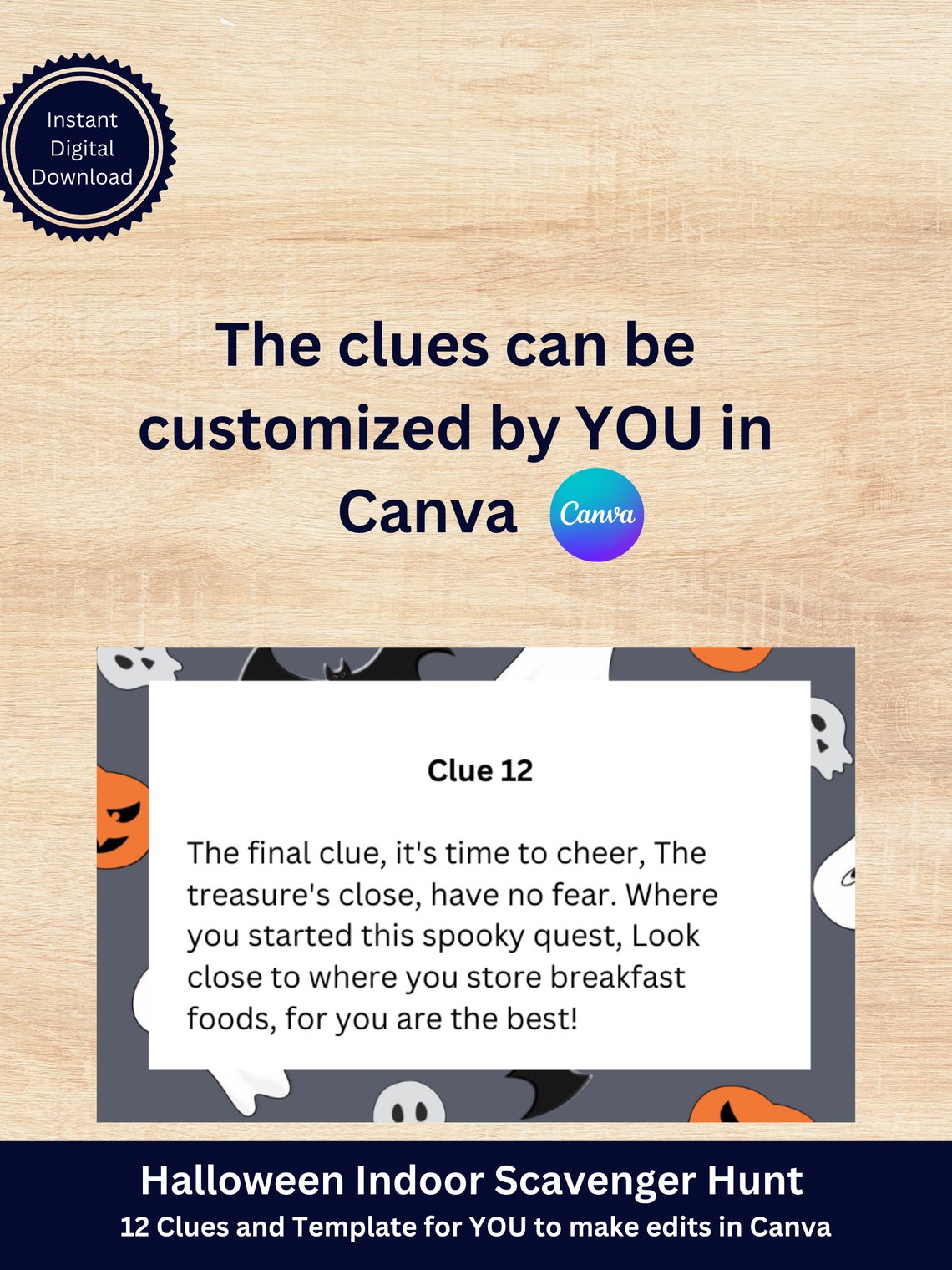 Indoor Halloween Scavenger Hunt Printable Template for Kids, Custom ...