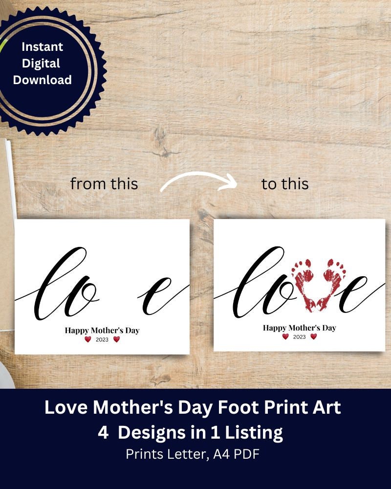 Mother's Day Footprint Printable Template, Mother's Day Activity, Kids ...