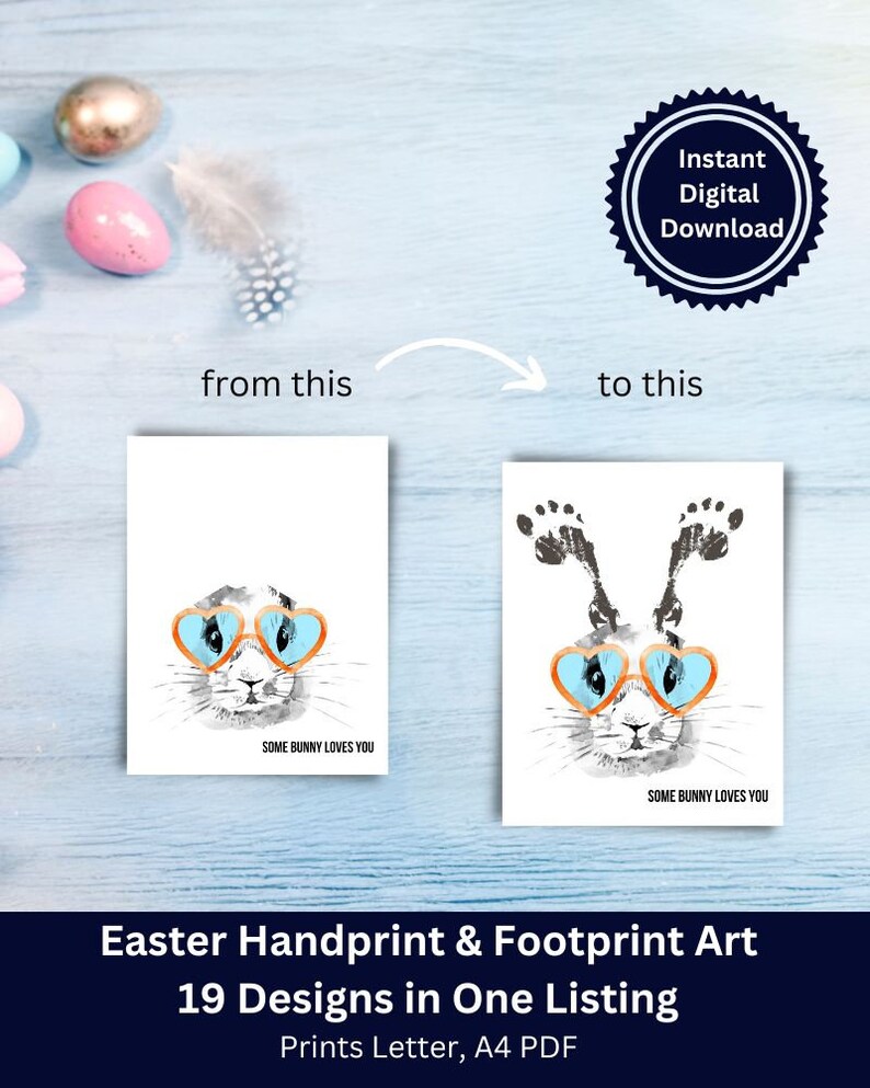 19 Easter Handprint and Footprint Art Templates, Printable Craft ...