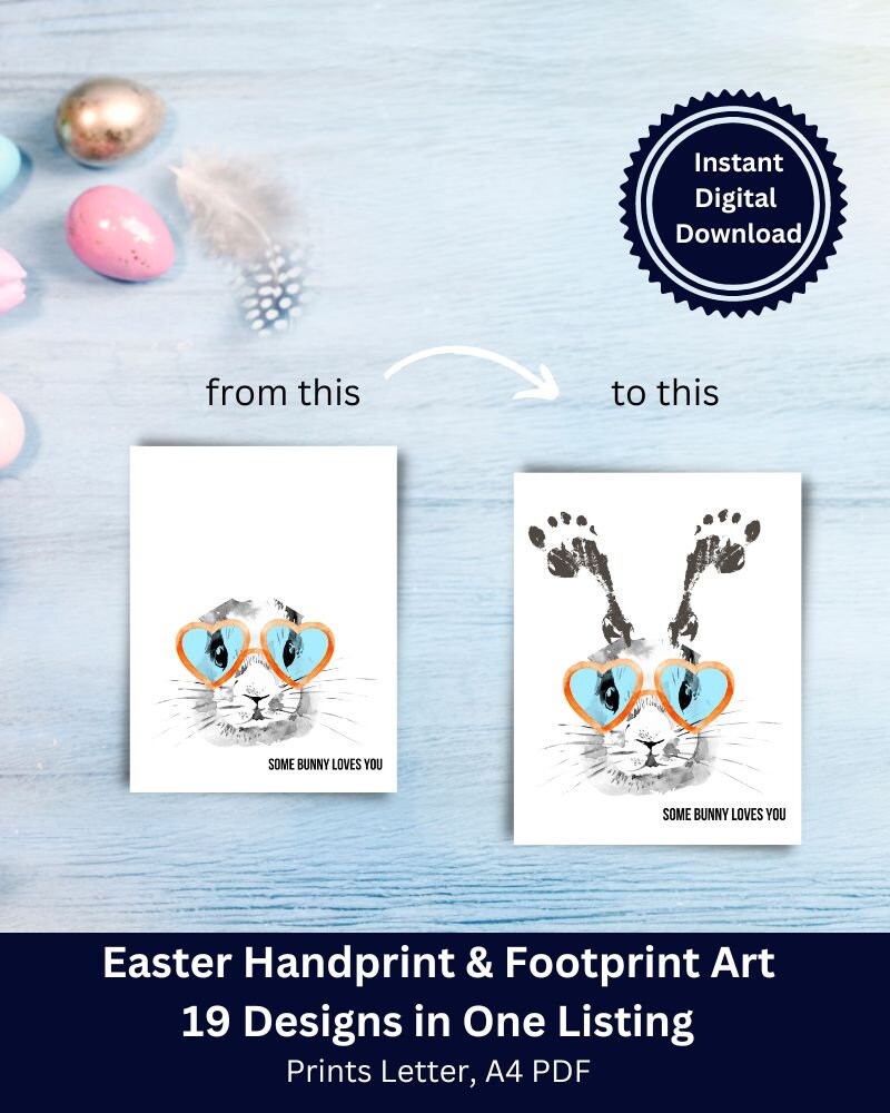 19 Easter Handprint and Footprint Art Templates, Printable Craft ...