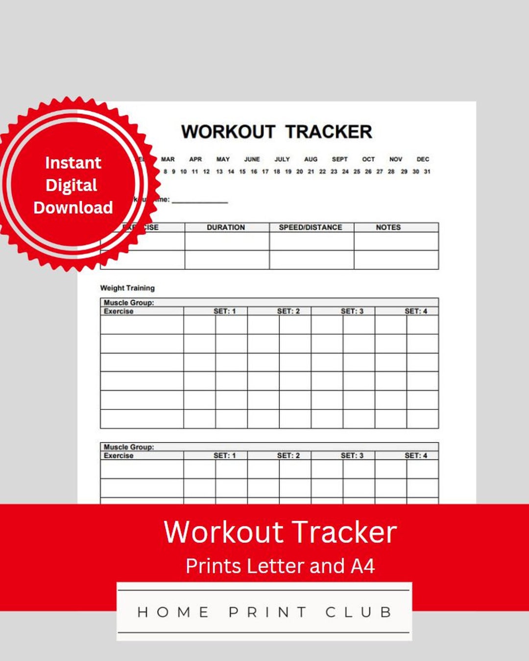 Workout Tracker, Fitness Tracker, Exercise Tracker, Fitness Log ...