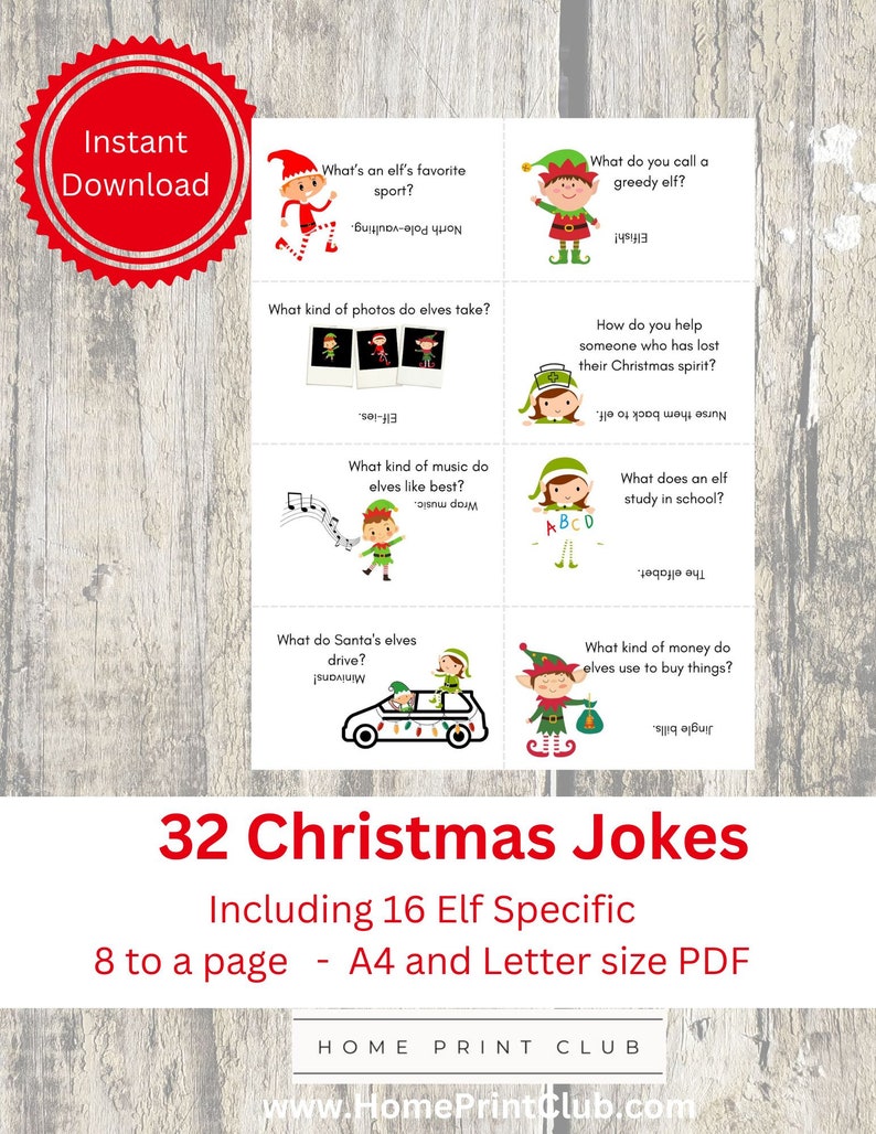 32 Christmas Kids Lunch Box Jokes Printable, Advent Calendar, Elf Jokes ...