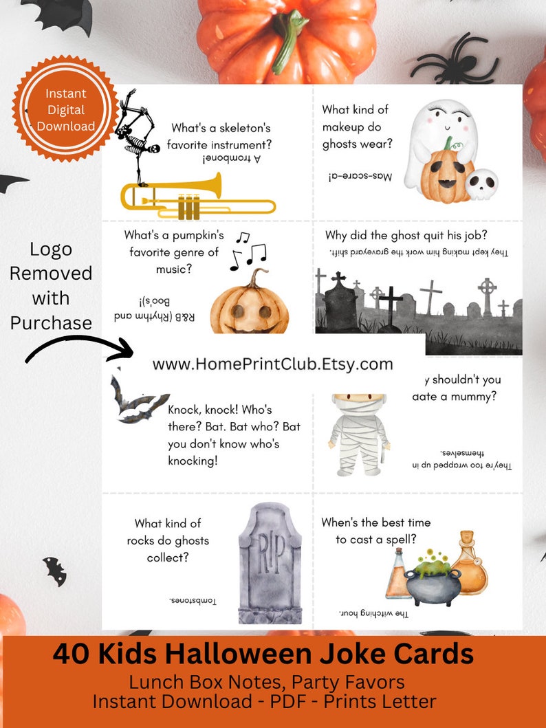 40 Halloween Kids Lunch Box Jokes Printable, Kids Halloween Jokes Class ...