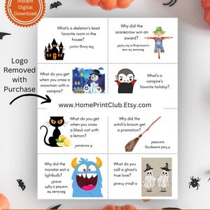 40 Halloween Kids Lunch Box Jokes Printable, Kids Halloween Jokes Class ...