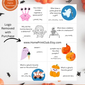 40 Halloween Kids Lunch Box Jokes Printable, Kids Halloween Jokes Class ...