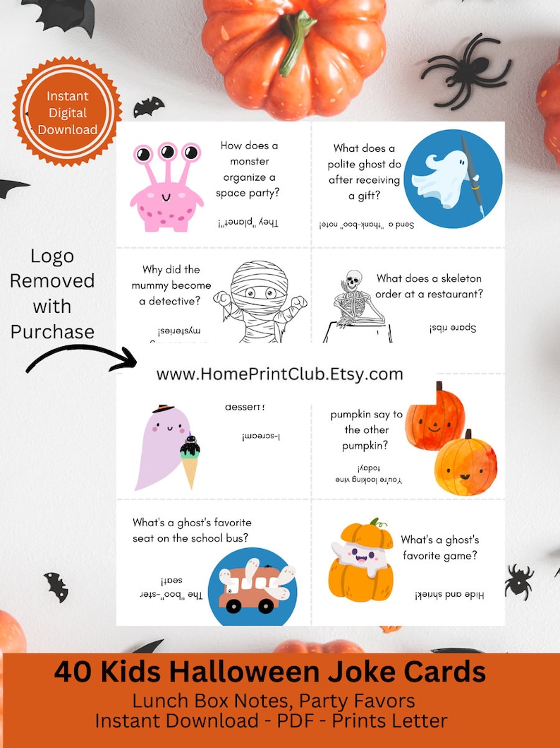 40 Halloween Kids Lunch Box Jokes Printable, Kids Halloween Jokes Class ...