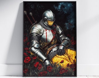 Fallen Warrior Queen | Digital Art Print - Dark Medieval Fantasy Poster ...