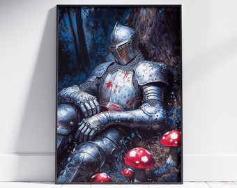 Fallen Warrior Queen Digital Art Print Dark Medieval Fantasy Poster ...
