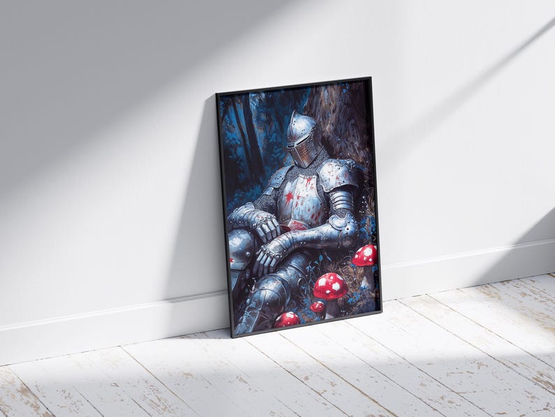 Dark Fantasy Fallen Knight Digital Art Print Fallen Knight Series 2024 ...