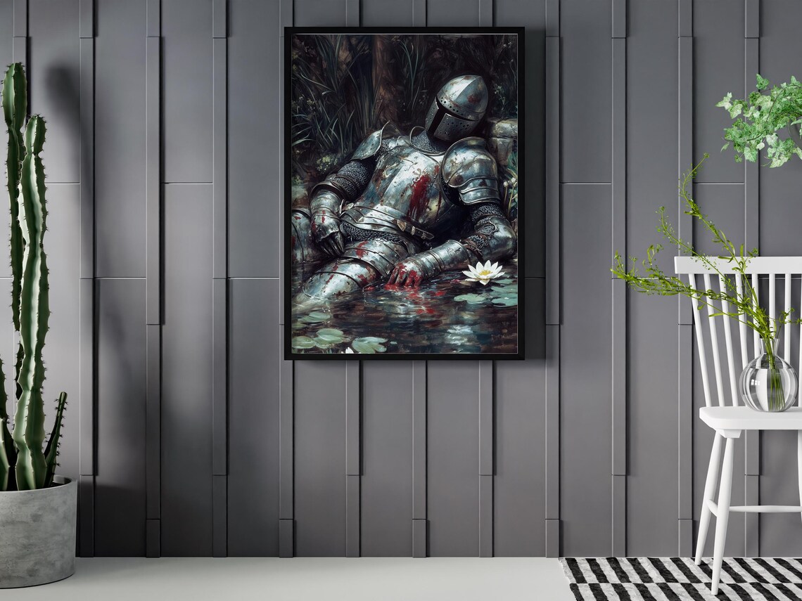 Dark Fantasy Fallen Knight Digital Art Print Fallen Knight Series 2024 ...