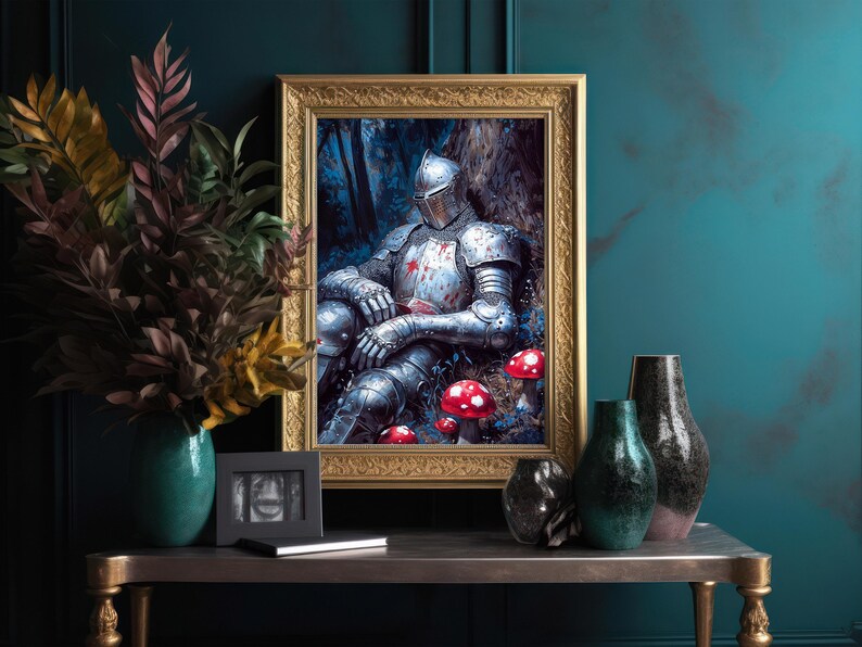 Dark Fantasy Fallen Knight Digital Art Print Fallen Knight Series 2024 ...
