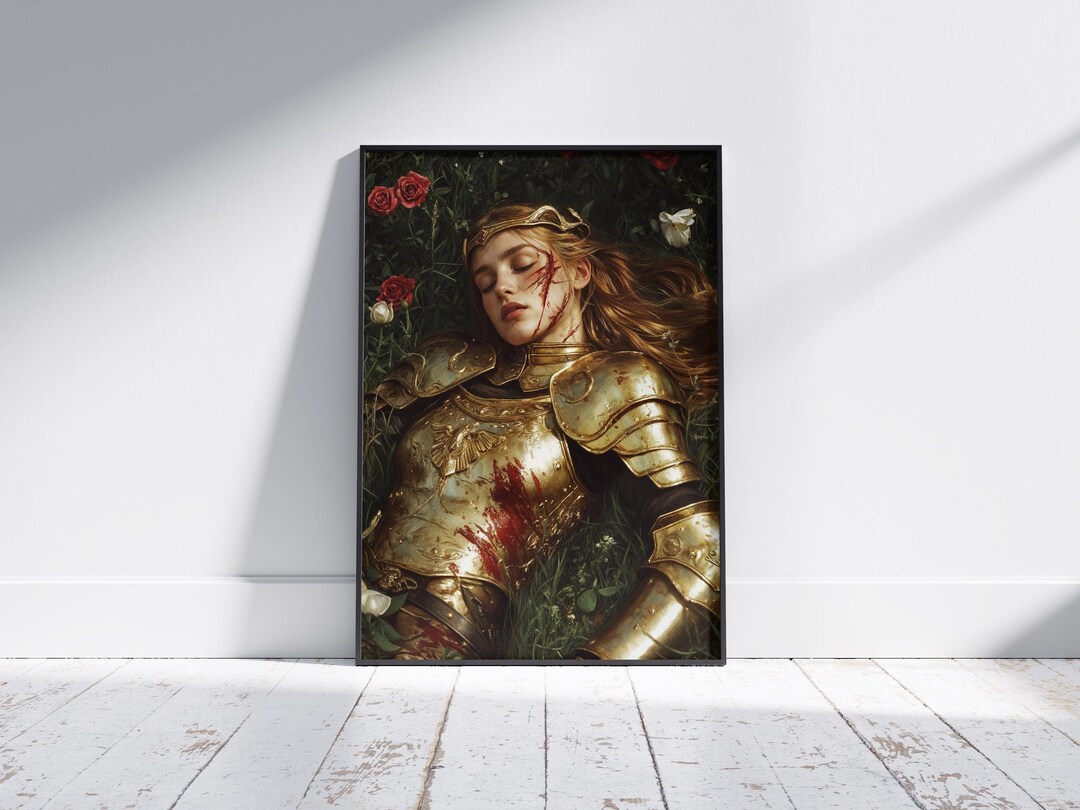 Fallen Warrior Queen | Digital Art Print - Dark Medieval Fantasy Poster - Gothic Knight - Fallen ...