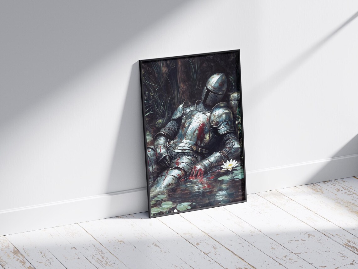 Dark Fantasy Fallen Knight | Digital Art Print - Fallen Knight Series ...