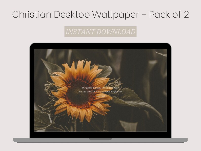 Christian Desktop Wallpaper (pack of 2) - the Word of Our God Remains Forever, Isaiah 40:8 - Etsy