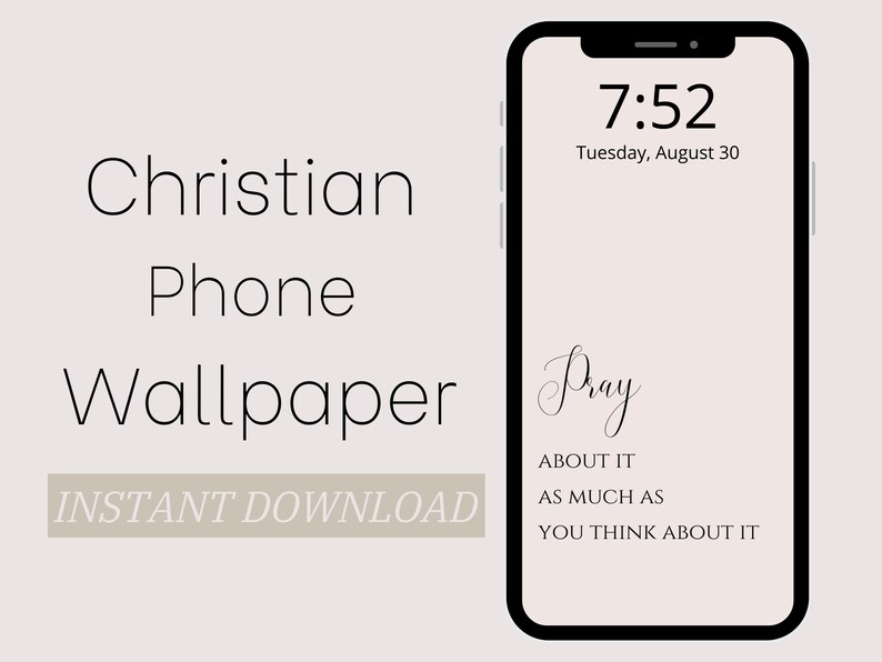 Christian Phone Wallpaper Pray About It as Much as You Think - Etsy