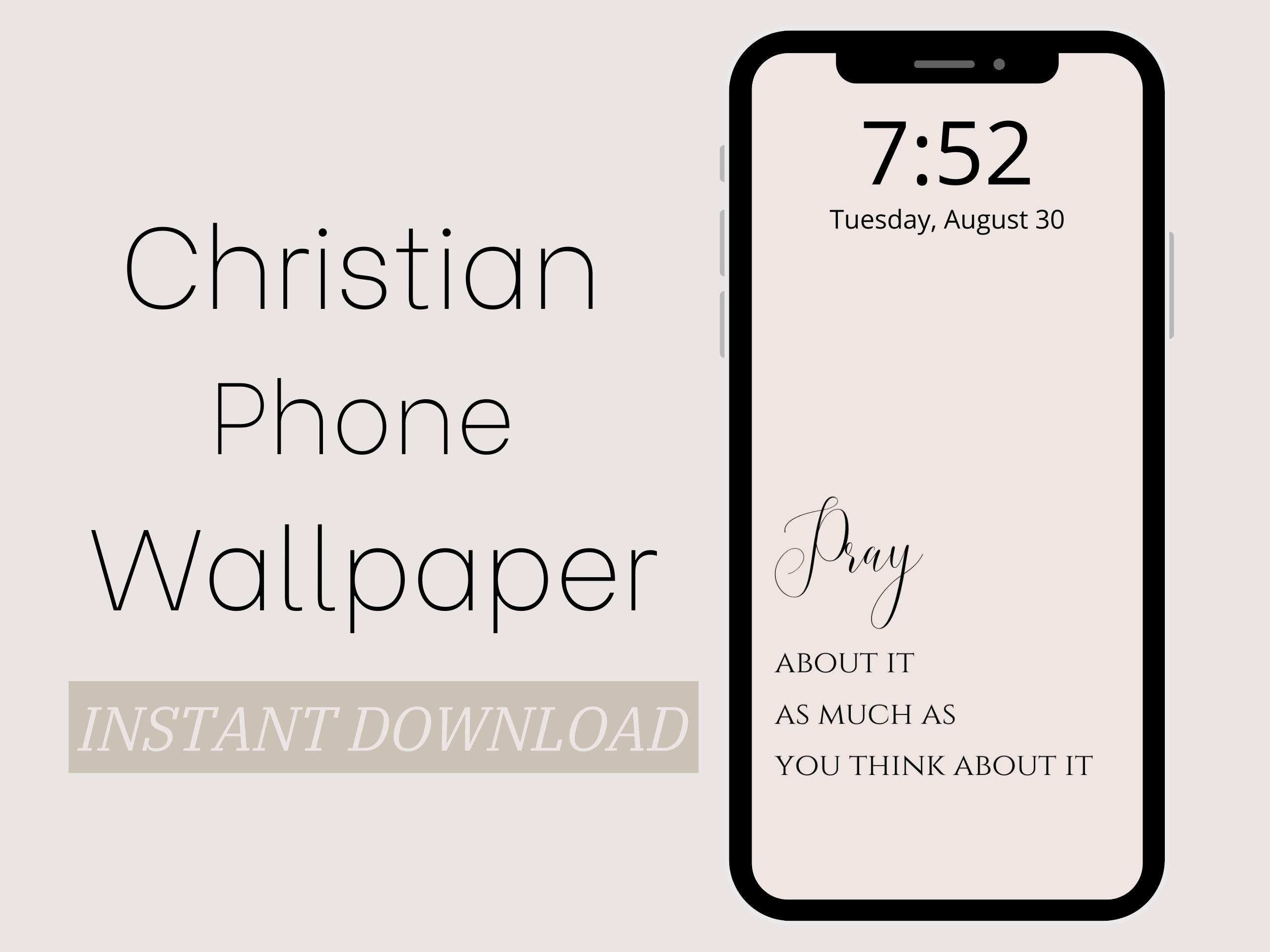 Christian Phone Wallpaper Pray About It as Much as You Think - Etsy