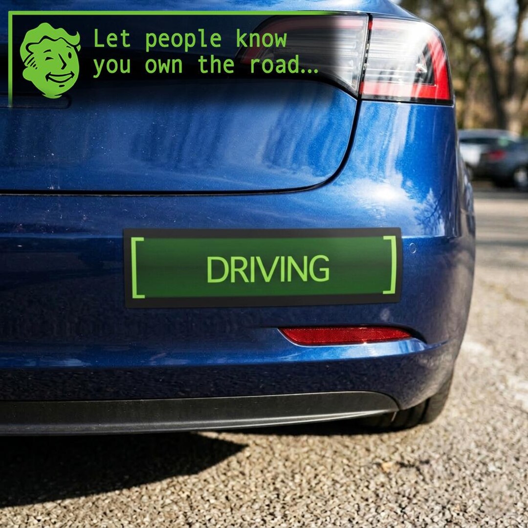 Fallout Inspired "driving" Bumper Sticker Magnet – Notification Style ...
