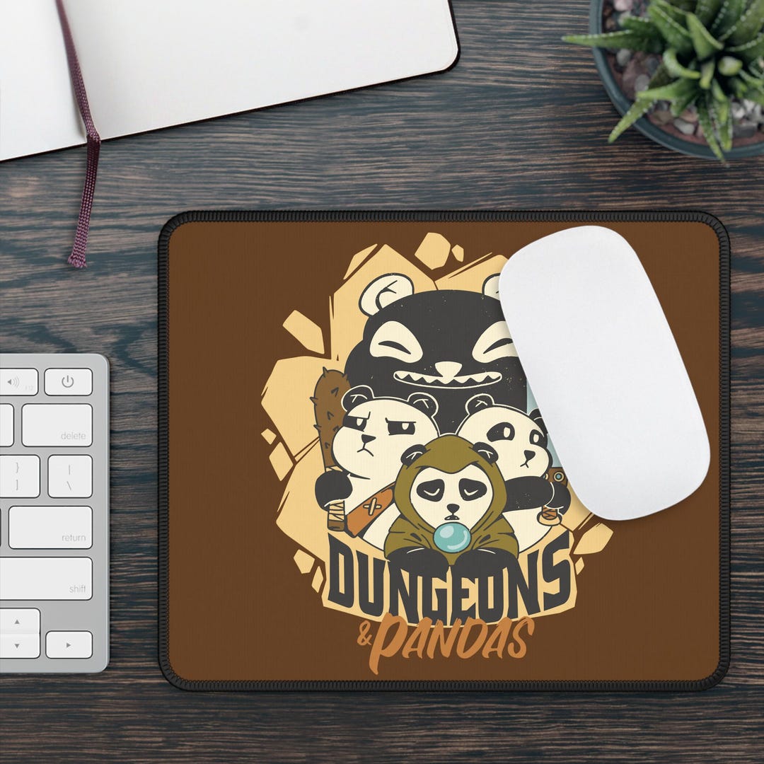 Dungeons and Pandas Non Slip Mouse Pad | Fantasy Game Desk Decor ...