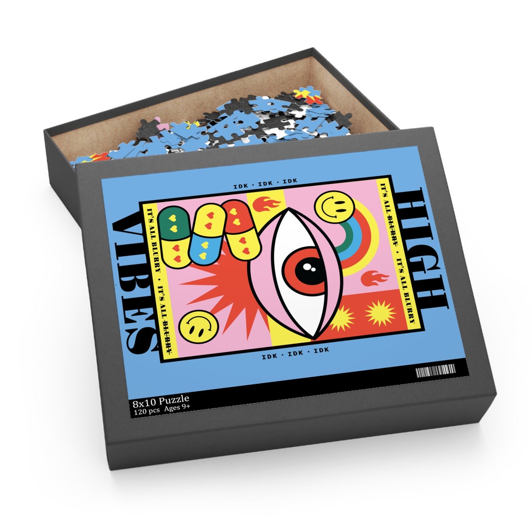 High Vibes Trippy Poster Style Puzzle Psychedelic Art 120-500 Teile ...