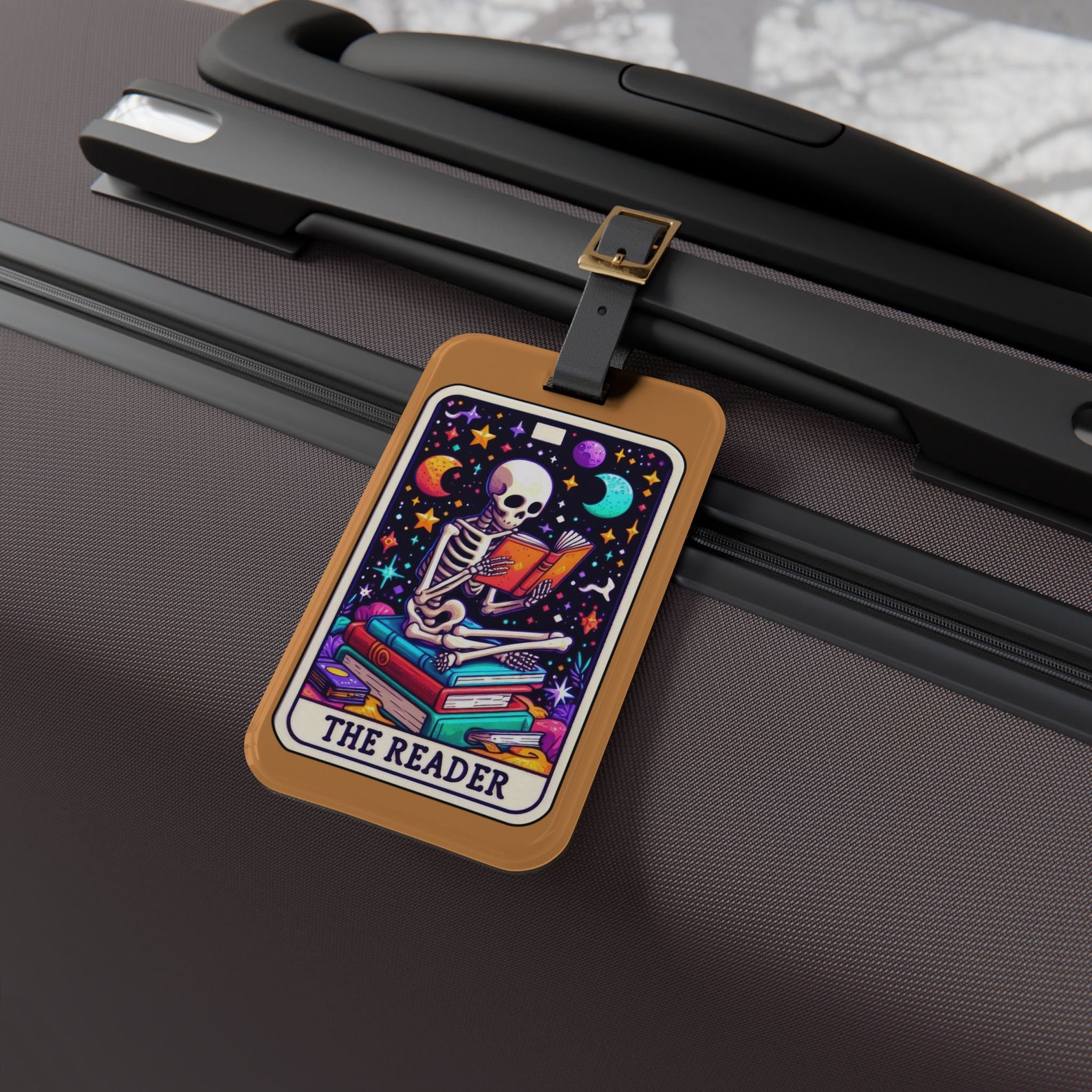 Reader Tarot Card Luggage Tag - Unique Travel Accessory for Book Lovers ...