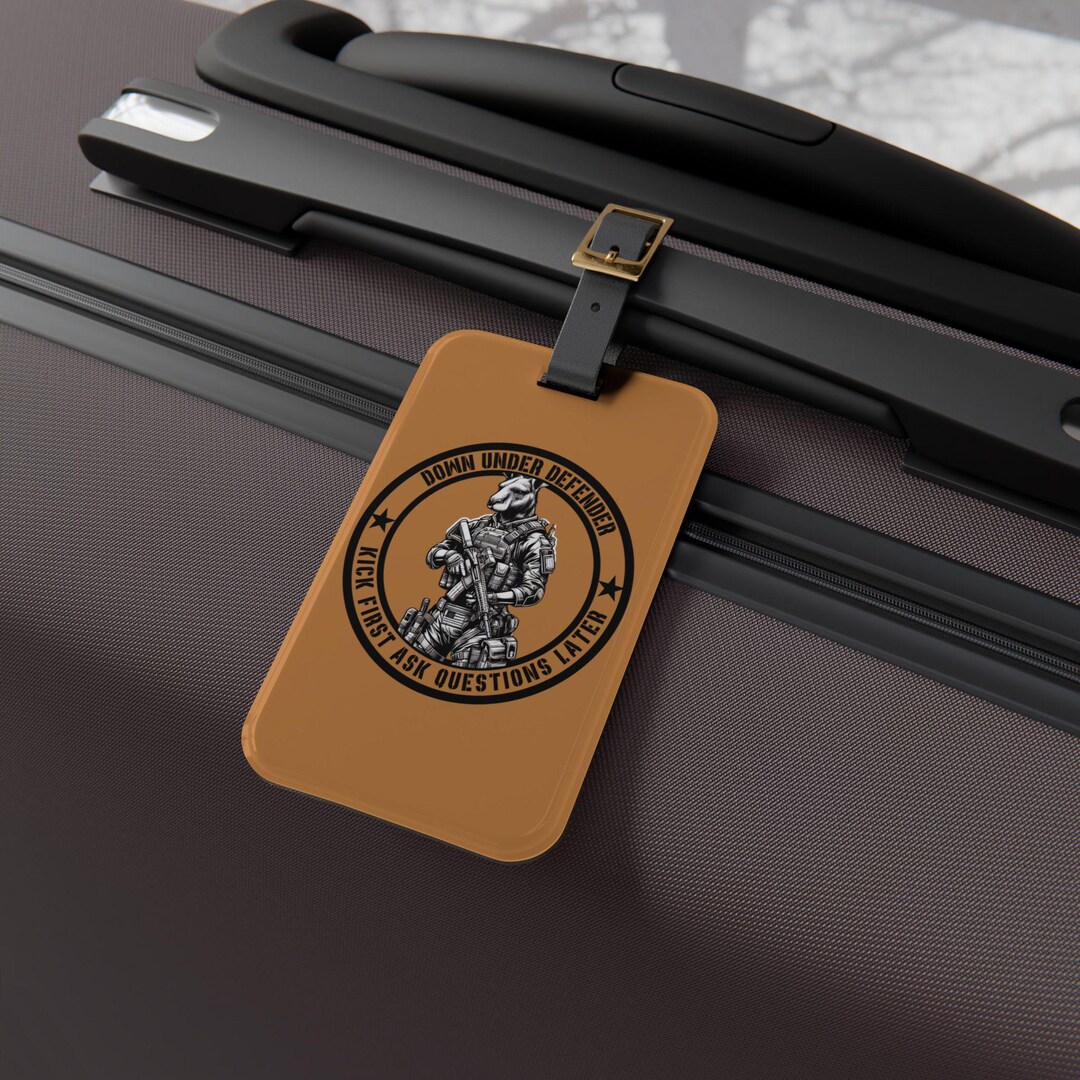 Tactical Kangaroo Luggage Tag Down Under Defender Baggage ID Funny ...