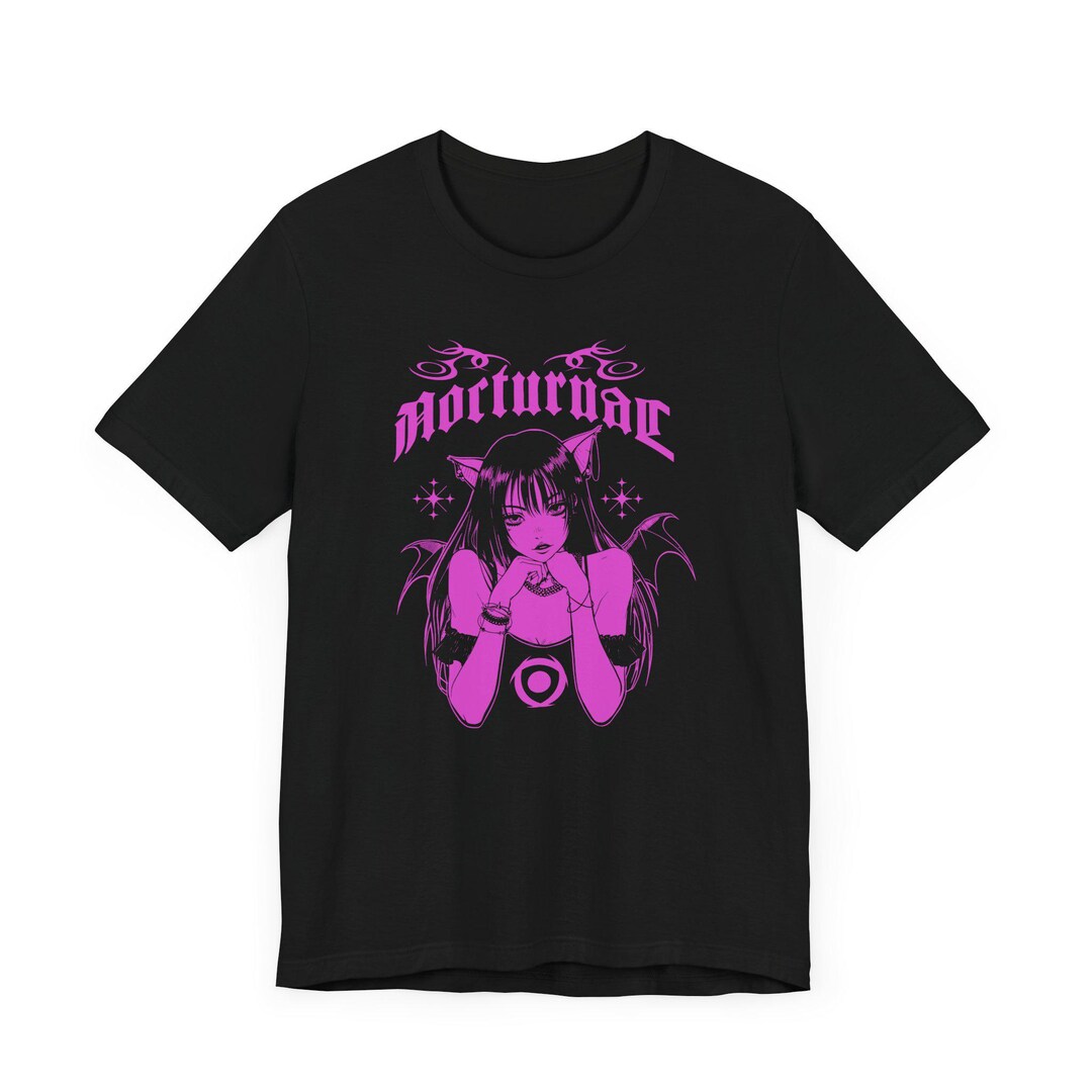 Nocturnal Goth Anime Girl Shirt Haunting Witch Vibes in Dark Aesthetic ...