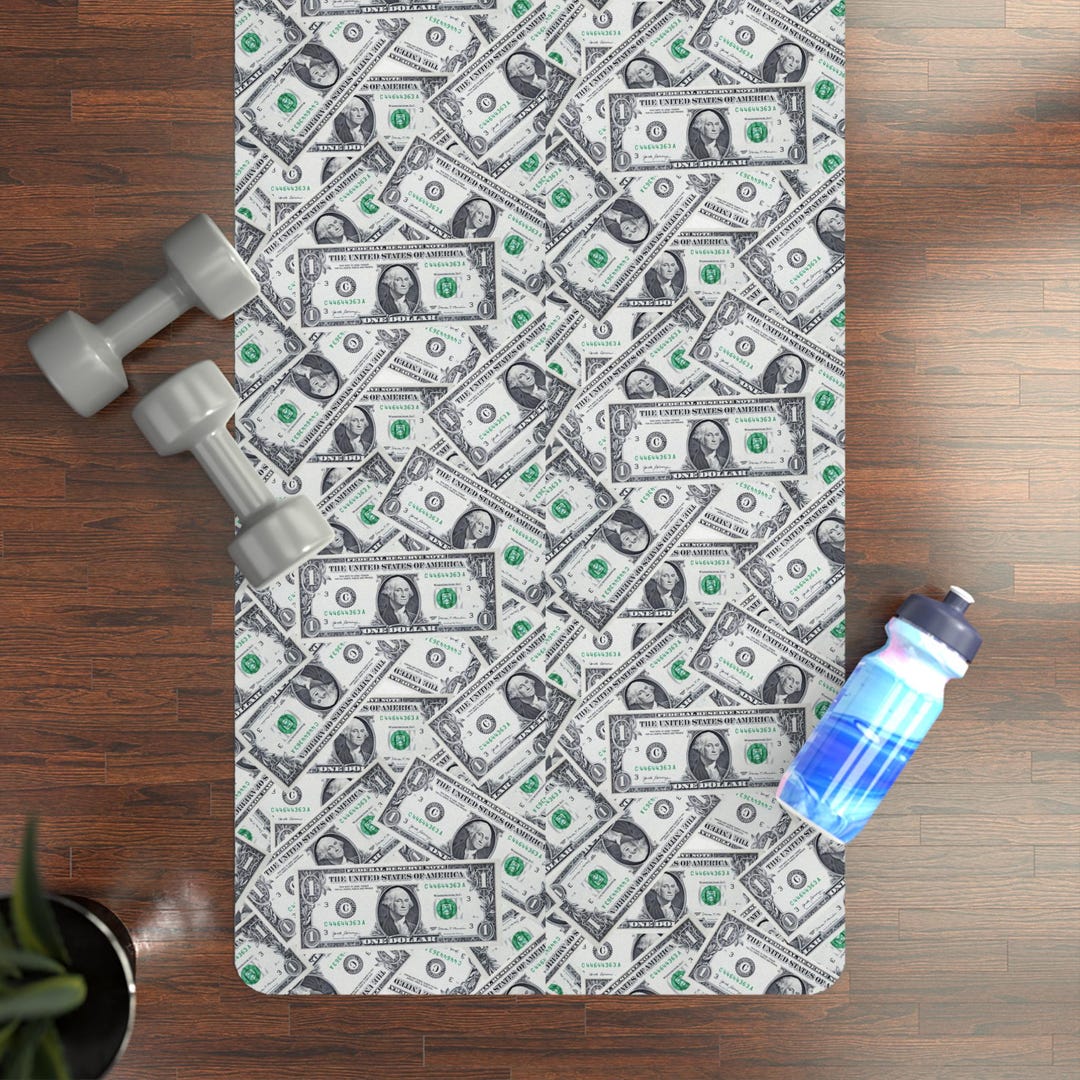 Dollar Bill Yoga Mat: Fun Money Design, Non-slip Fitness Mat - Etsy