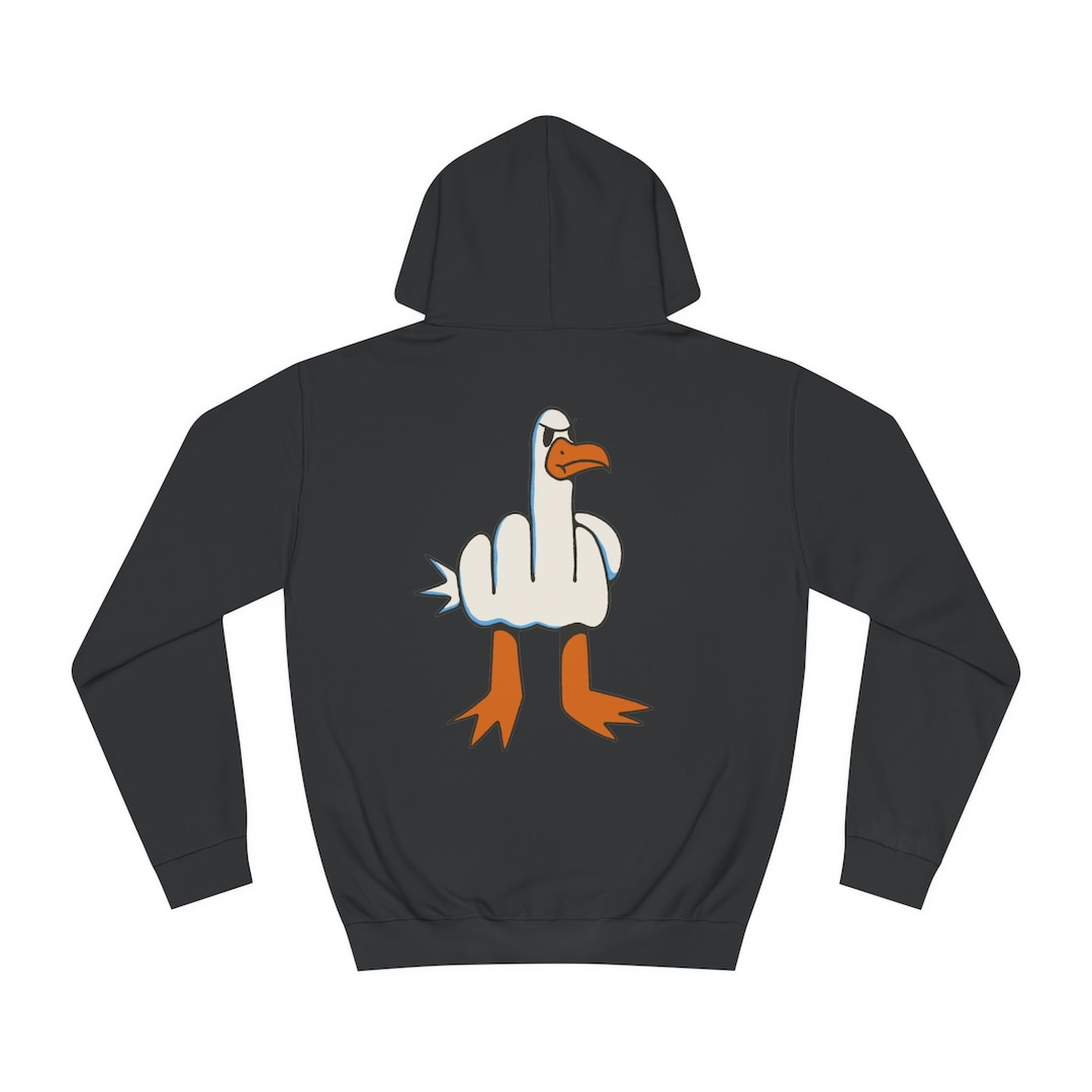 Sassy Seagull Middle Finger Sweatshirt Funny Bird Gesture Hoodie ...