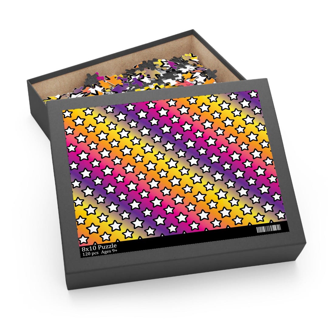 White Stars on Sunset Color Gradient Puzzle Cool Night Sky Vibe 120-500 ...