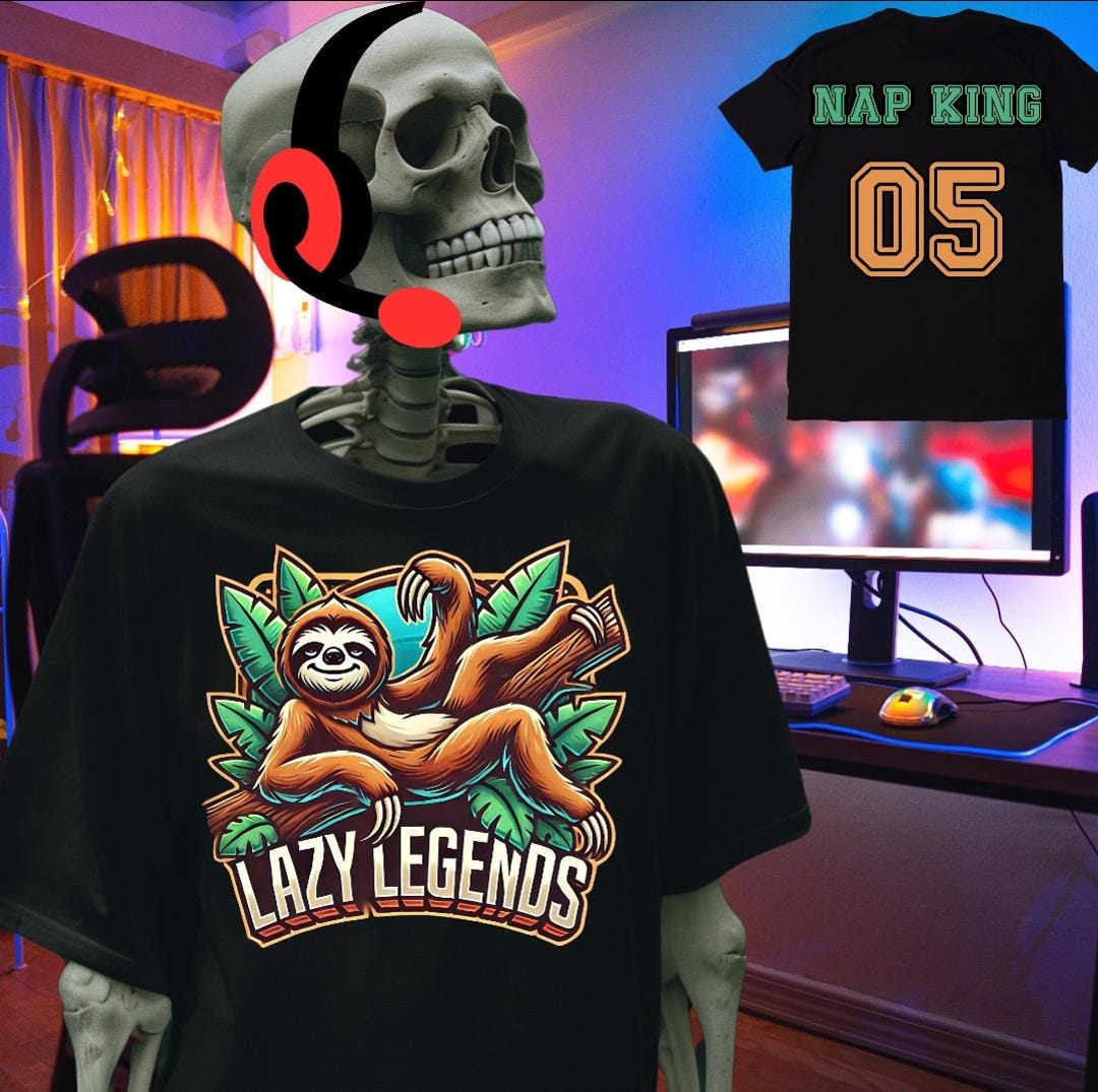 Lazy Legends Sloth Shirt | Relaxed Jungle Animal Design | Fun Gift for ...