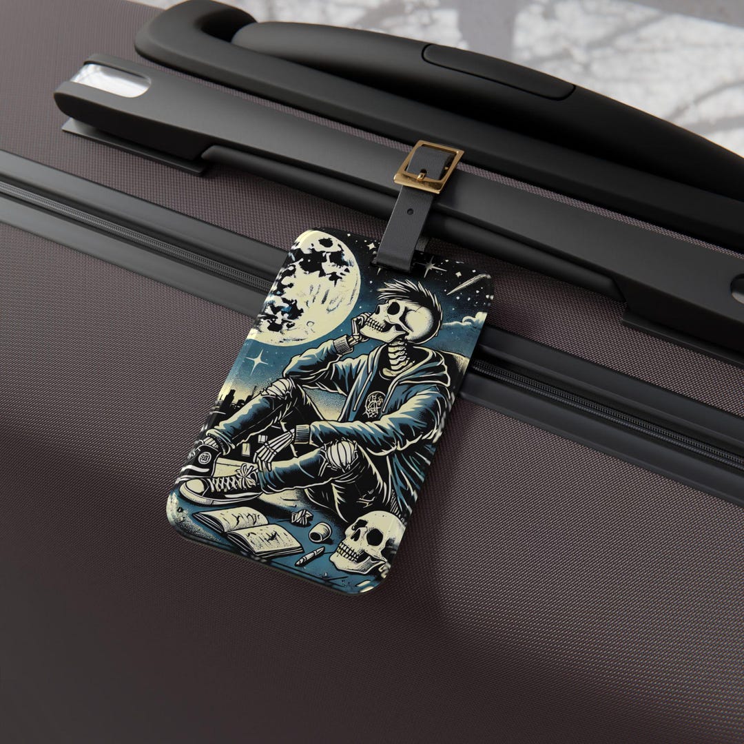 Emo Skeleton Acrylic Luggage Tag: Goth Travel Accessory - Etsy