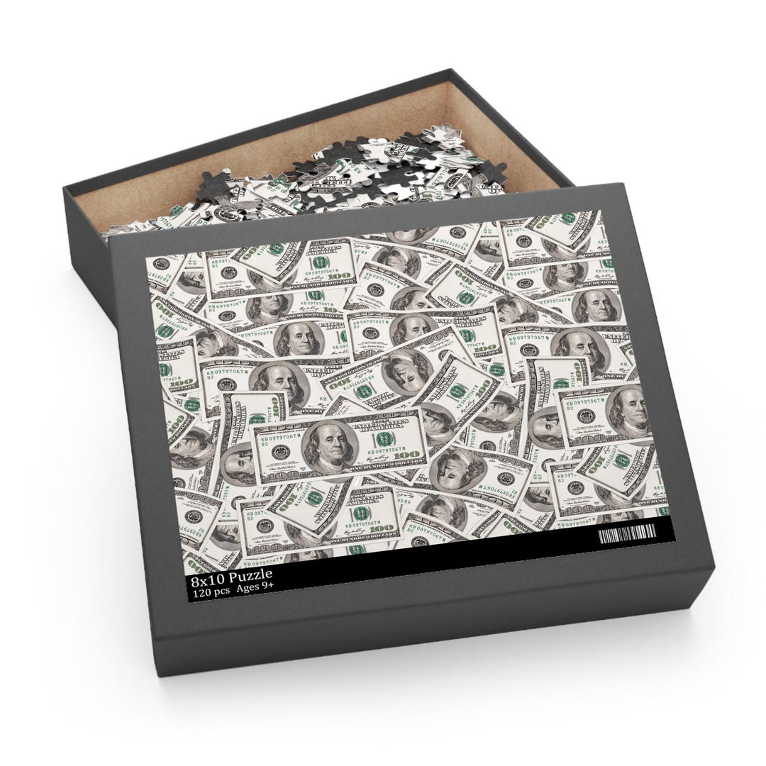 100 Dollar Bill Puzzle Cash Money Art 120-500 Piece Jigsaw Fun for ...