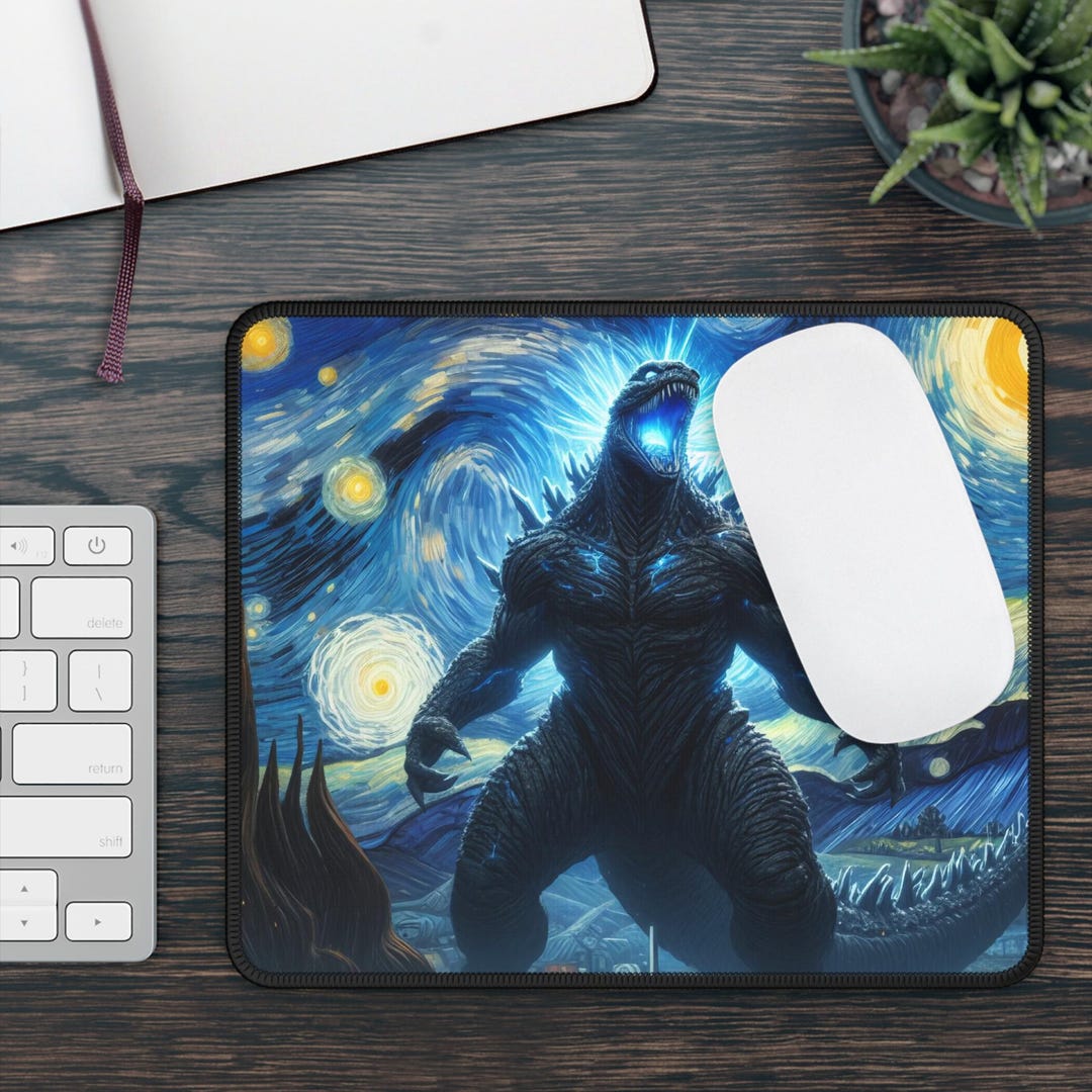 Giant Dinosaur Lizard Night Sky Non-slip Mouse Pad | Kaiju-inspired ...