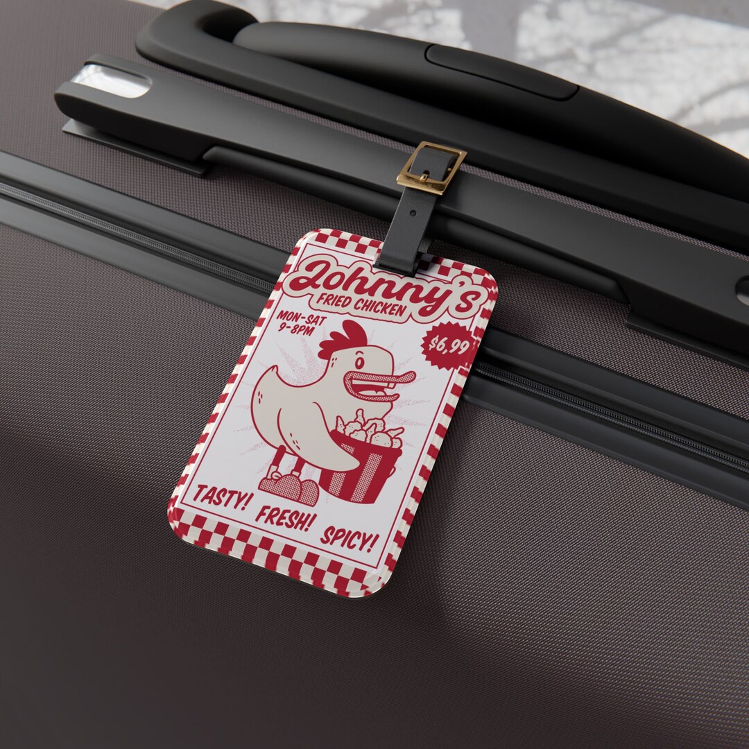 Retro Fried Chicken Menu Style Luggage Tag - Funny Travel Accessory for ...