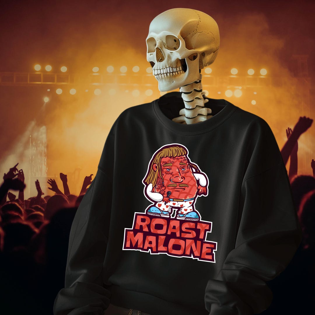 Roast Malone Crewneck: Funny Meat Pun Sweatshirt - Etsy