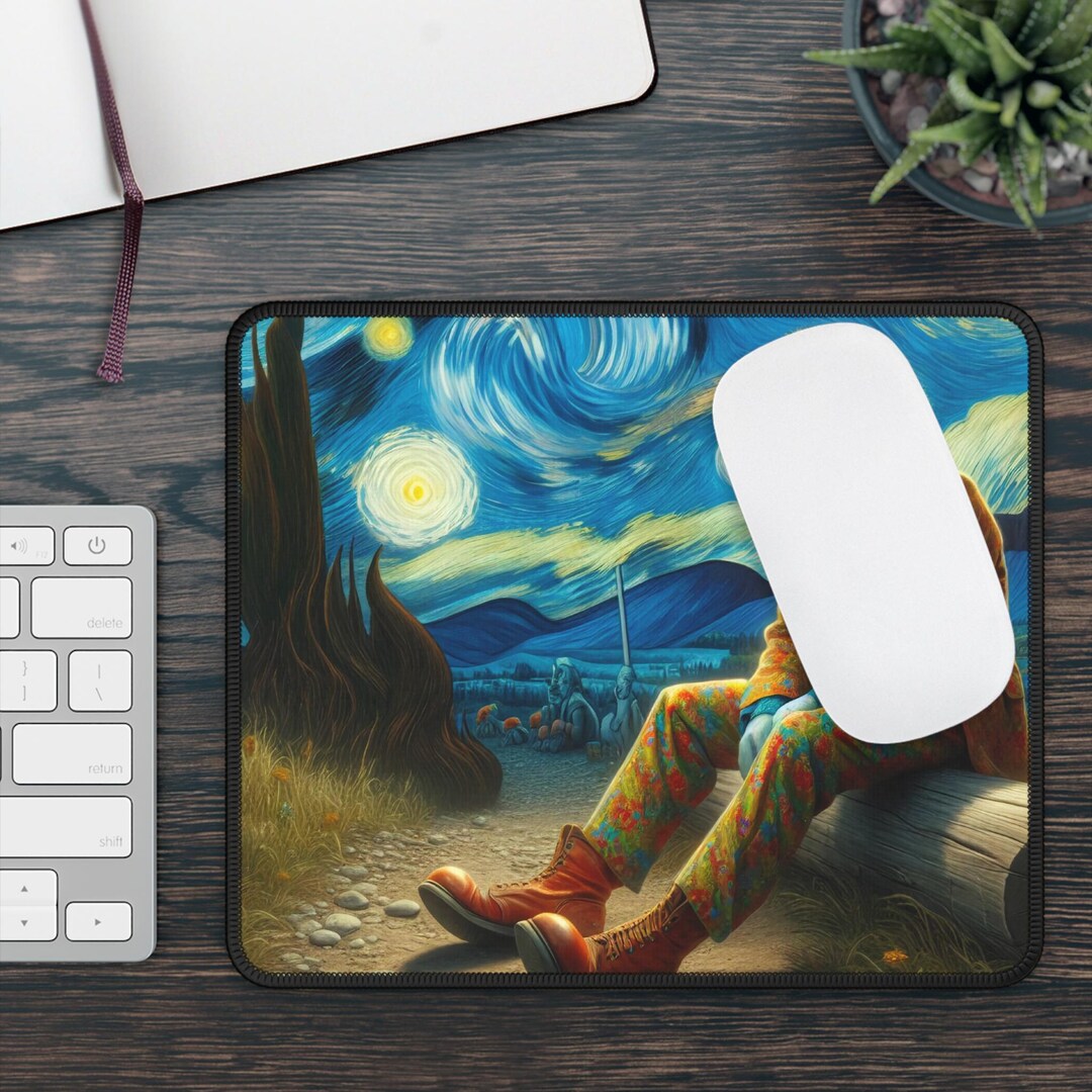 Sad Clown Night Sky Non-slip Mouse Pad | Melancholic Art Inspired by ...