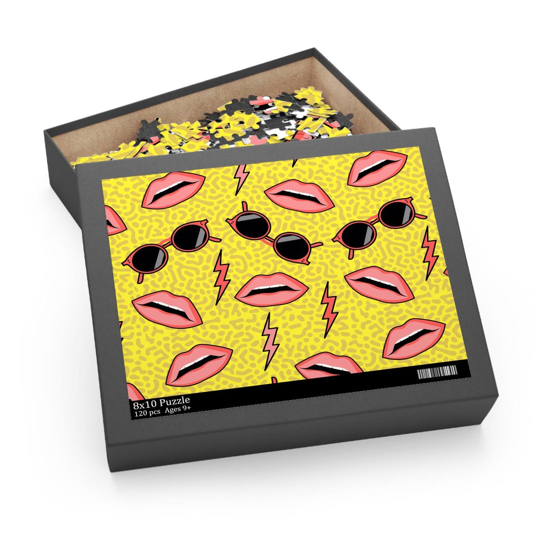 Pop Art Lips and Sunglasses Puzzle Colorful Retro Art 120-500 Piece ...