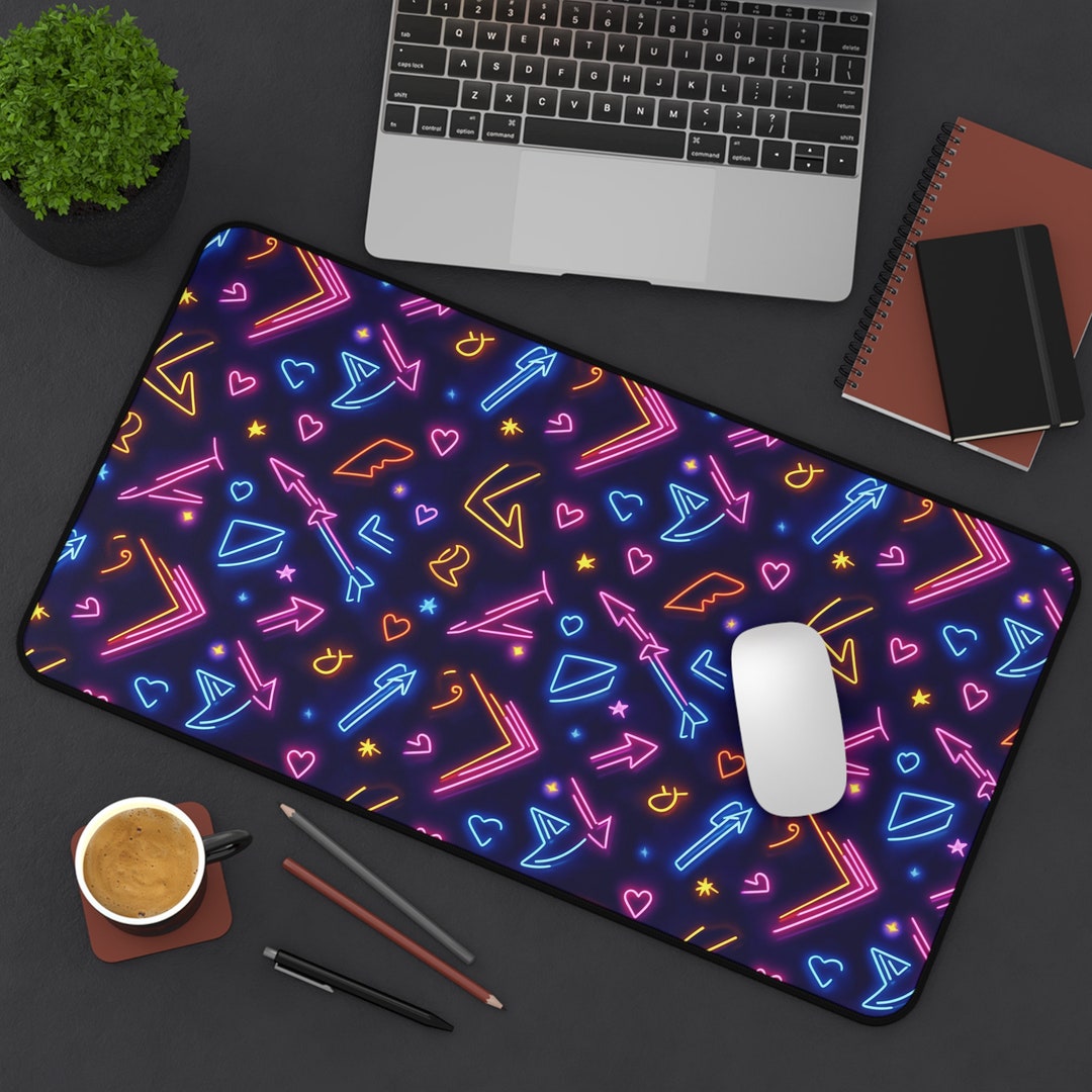 Neon Arrows Gaming Desk Mat: XL Extended Mouse Pad - Etsy