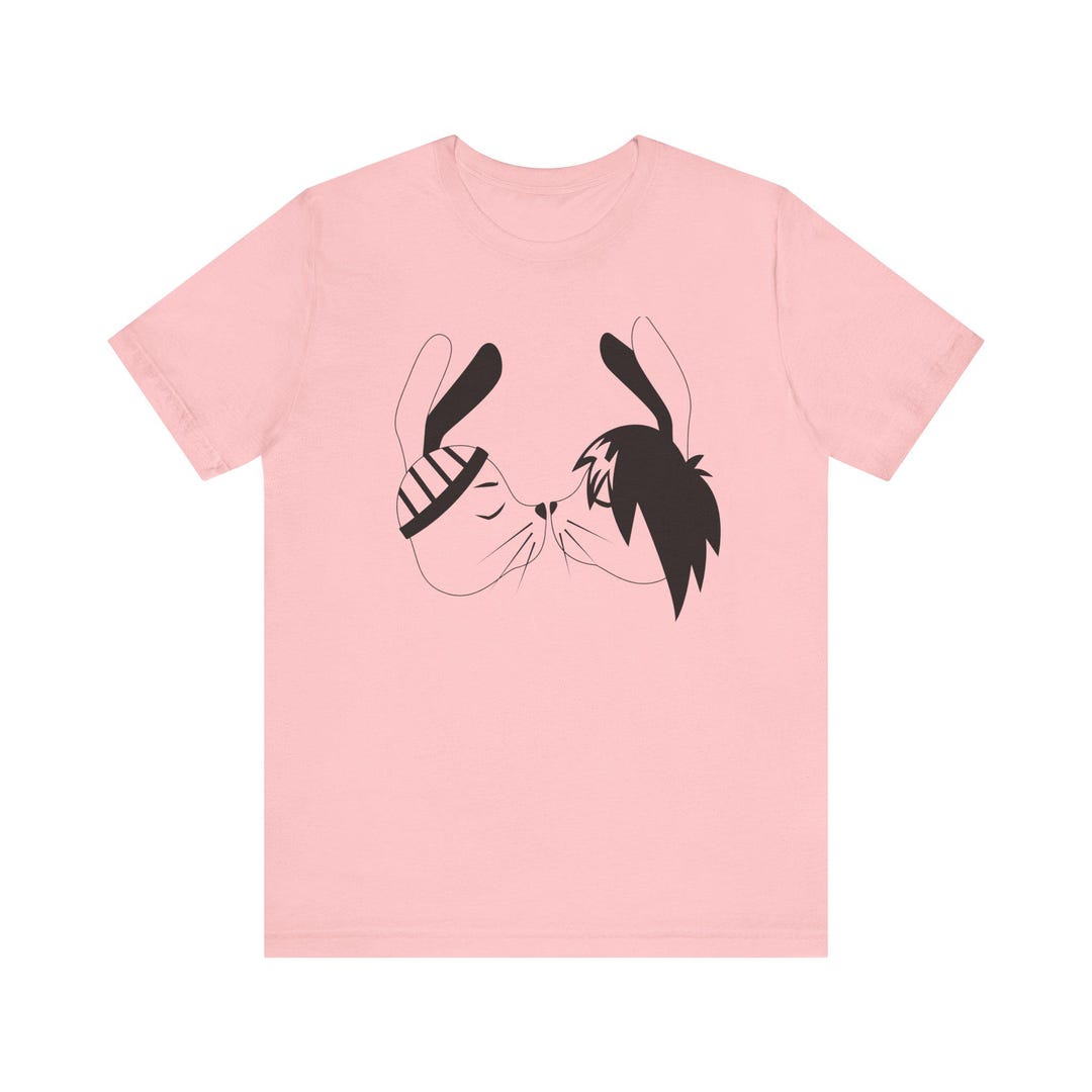 Emo Love Bunnies Kissing Shirt | Minimalist Couple Emo Tee | Cute Elder ...