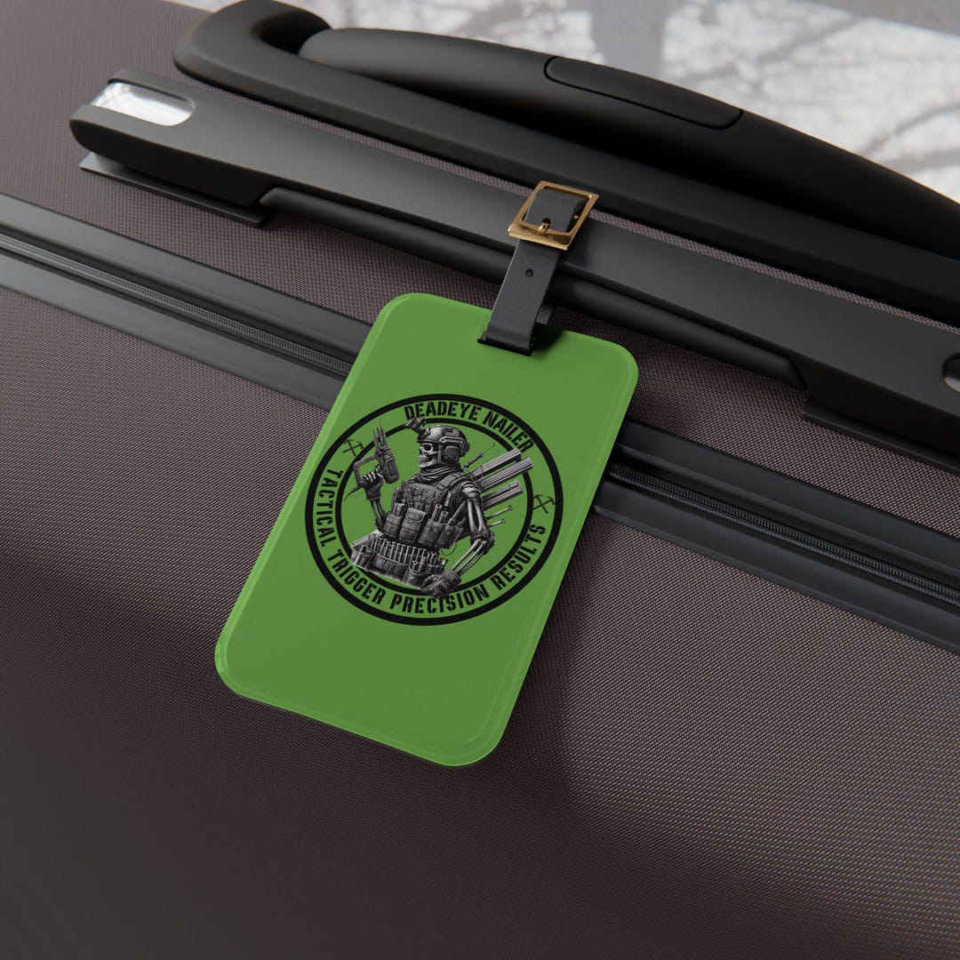 Deadeye Nailer Tactical Skeleton Roofer Luggage Tag | Blue Collar ...