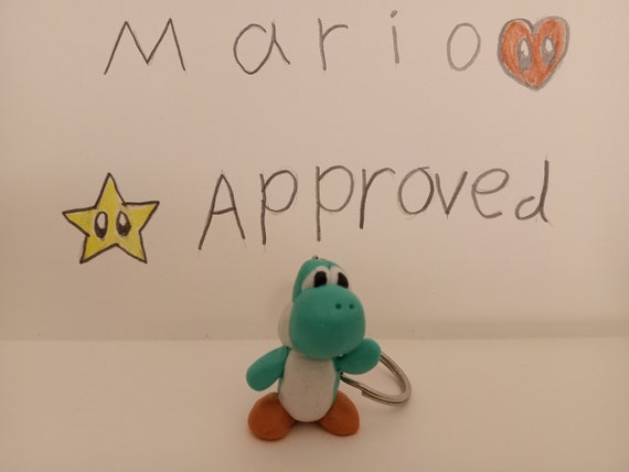 Blue Yoshi Keychain From Super Mario Bros Handmade From Clay - Etsy