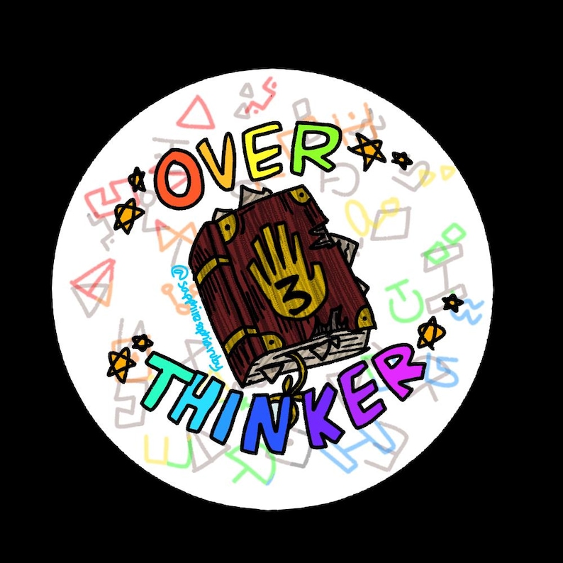 Overthinker Gravity Falls Journal Sticker - Etsy